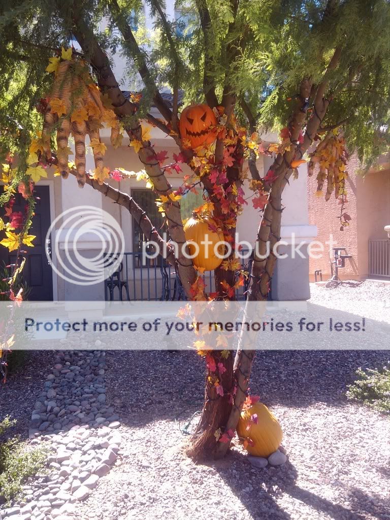 Static: - Pumpkin leaf scarecrow tree | Halloween Forum