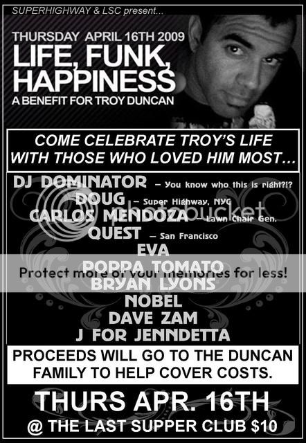 Life, Funk, Happiness: Benefit for the Family of Troy Duncan ...